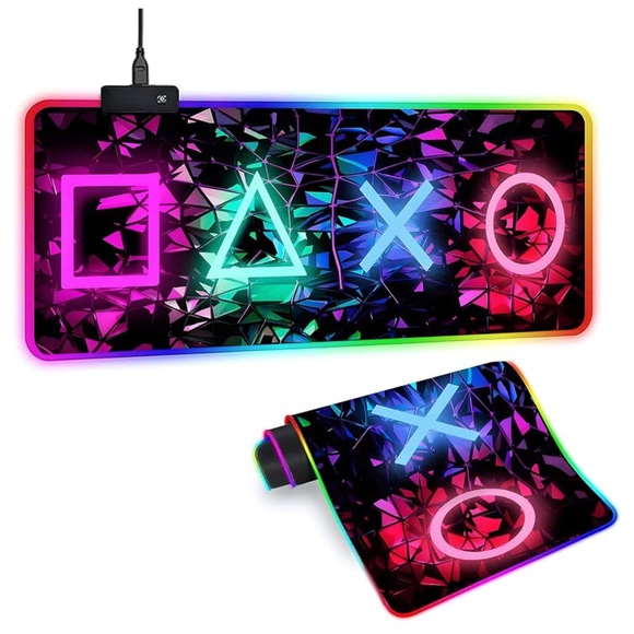 Other | Nwt 14 Mode Rgb Gaming Mouse Pad With Playstation Symbols ...